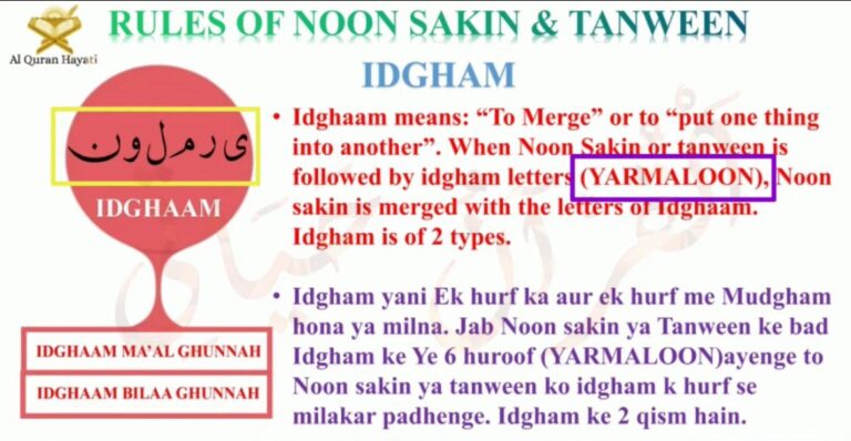 20. Rules of Noon Sakin & Tanween : 1. Izhaar – imsjeddah